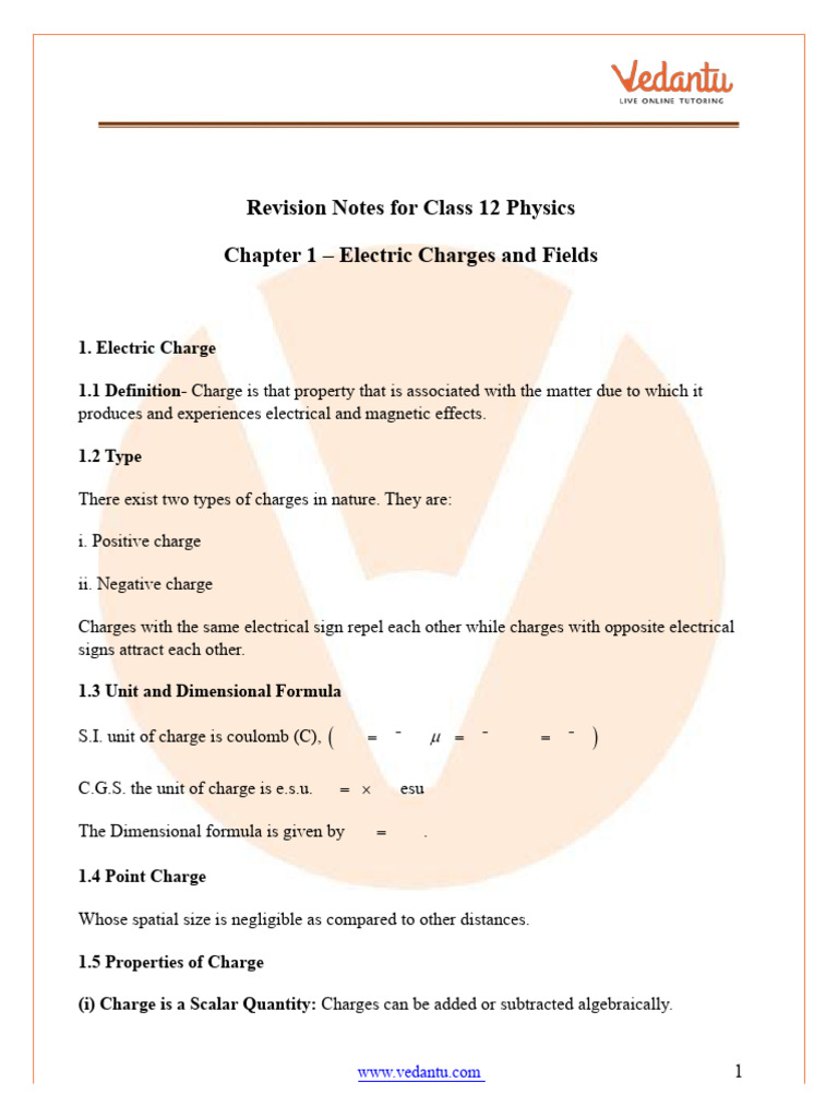 Class 12 Physics: Electric Charges Guide | PDF | Electric Charge | Electric Field