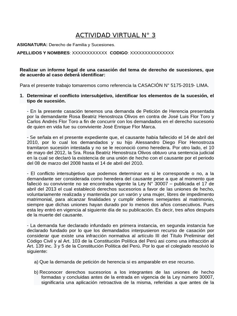 Actividad Virtual n3 | PDF | Herencia | Justicia