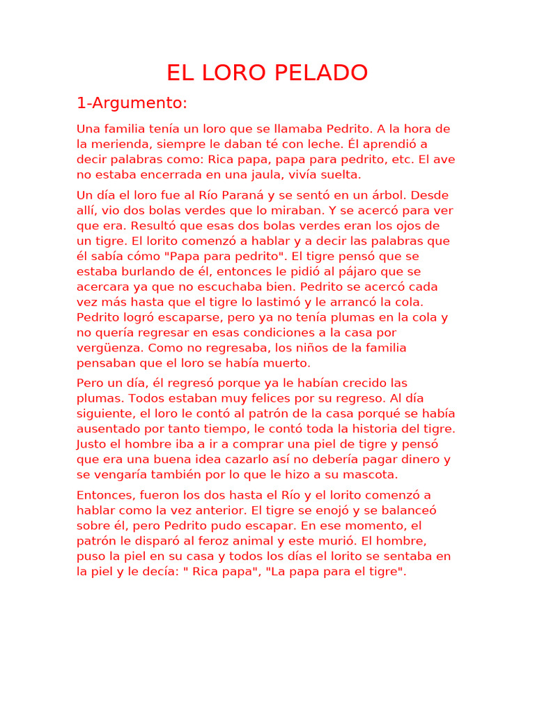 El Loro Pelado | PDF