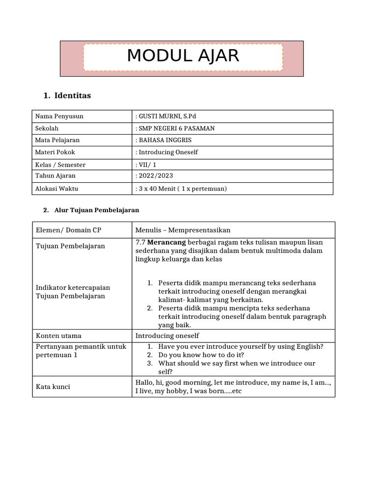 Modul Ajar Supervisi | PDF