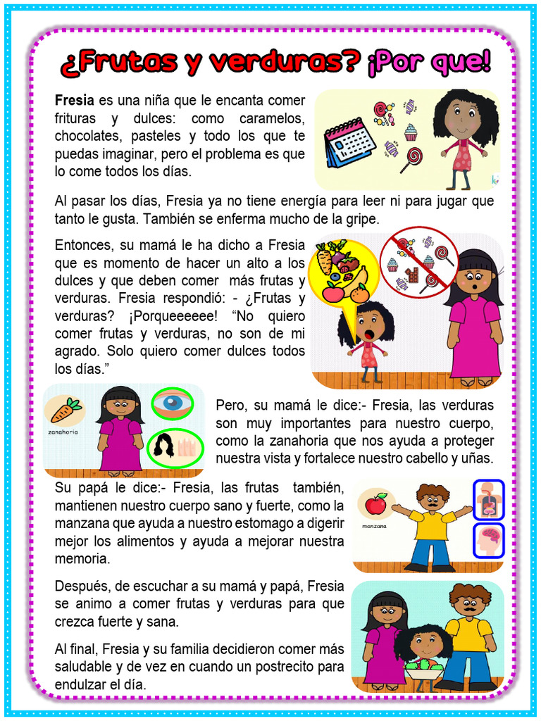 Ficha Leemos Frutas y Verduras Porque Maestra Janet | PDF | Fruta
