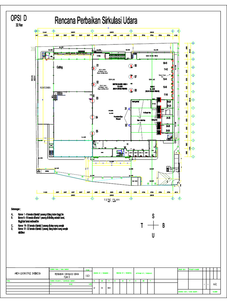 Denah Bangunan Dan Letak Exhaust Existing 2024 | PDF