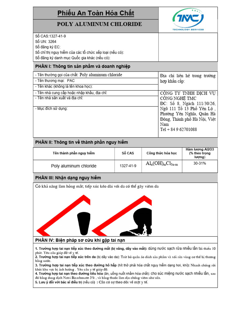 MSDS Poly Aluminium Chloride - China | PDF