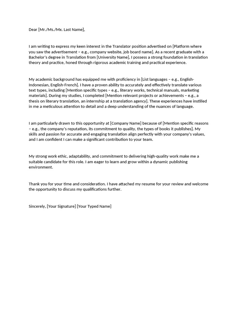 Application for Translator Position | PDF