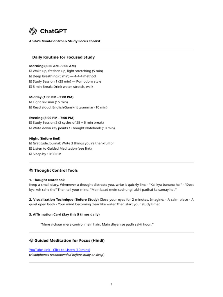 Study Focus Toolkit Anita | PDF