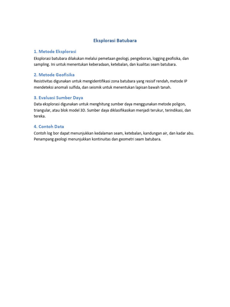 Eksplorasi Batubara | PDF