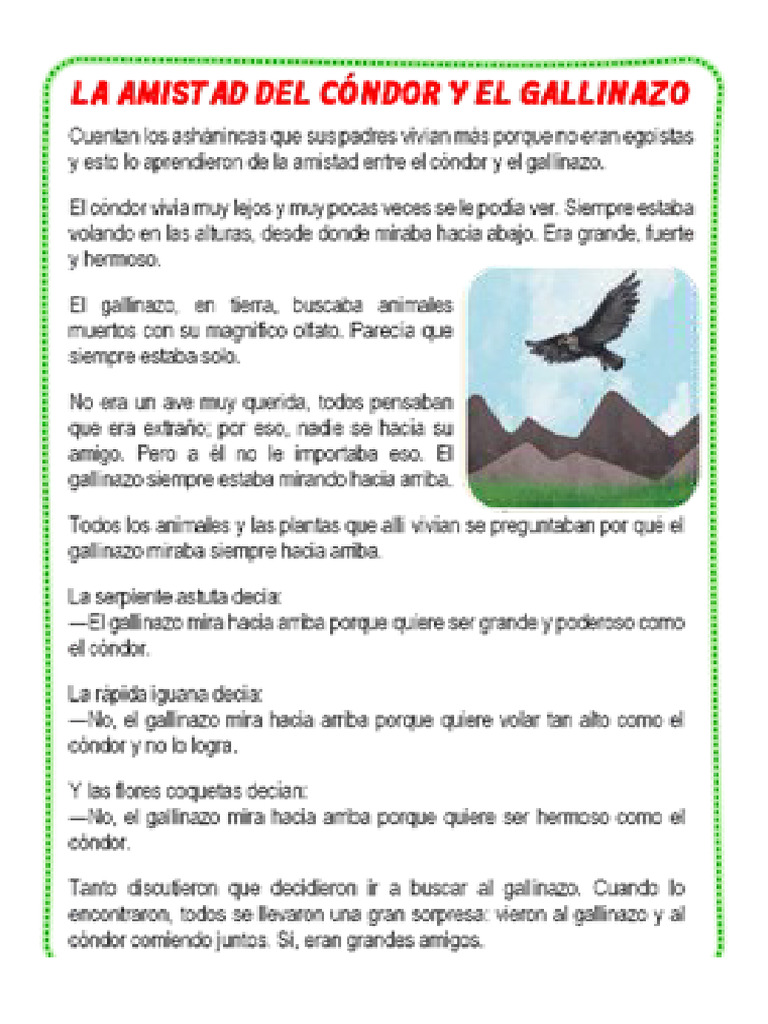 Ficha Leemos Un Cuento De La Amistad Pdf