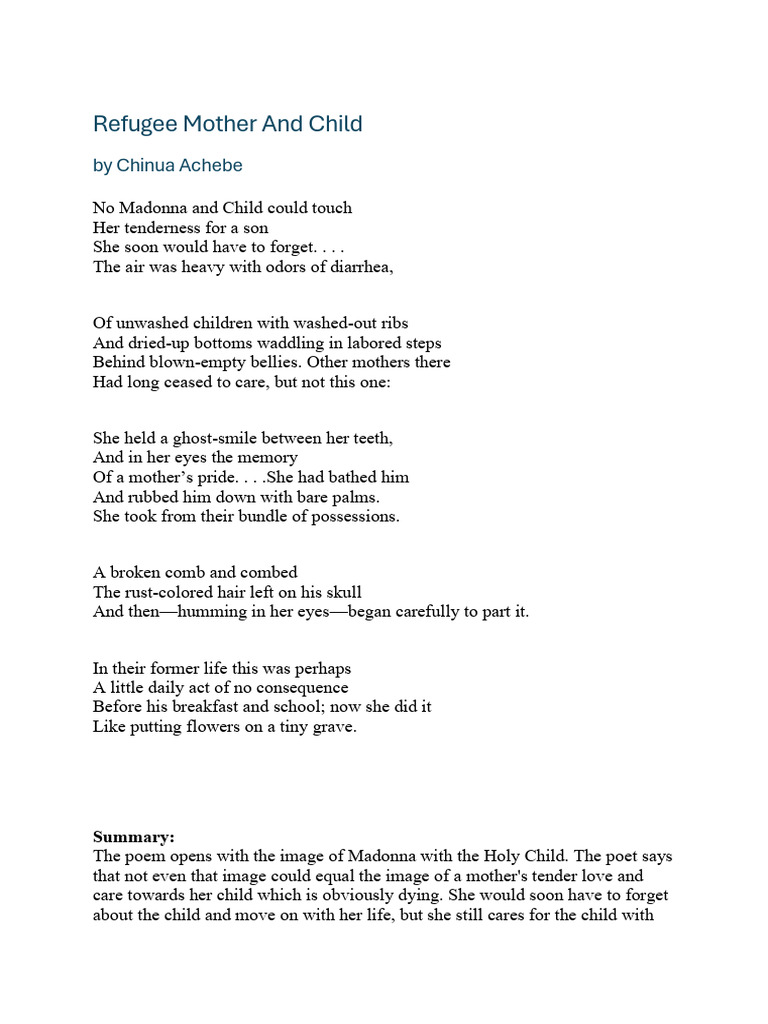 Refugee Mother and Child | PDF | Smile