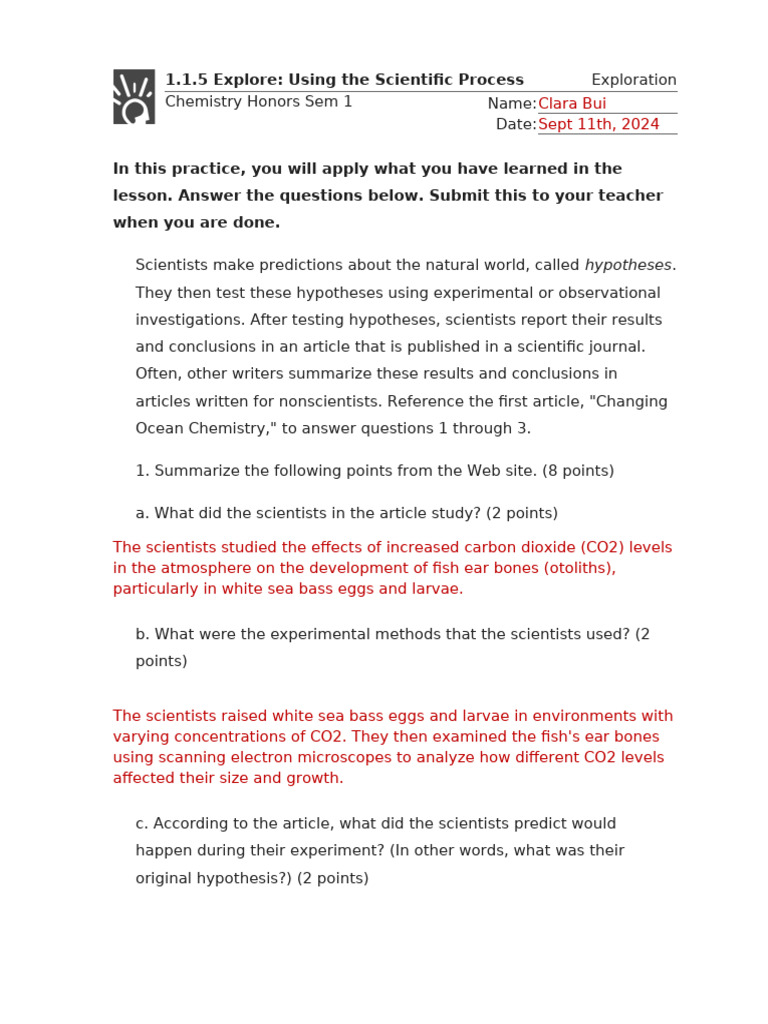 Exploring the Scientific Method Steps | PDF | Hypothesis | Carbon Dioxide