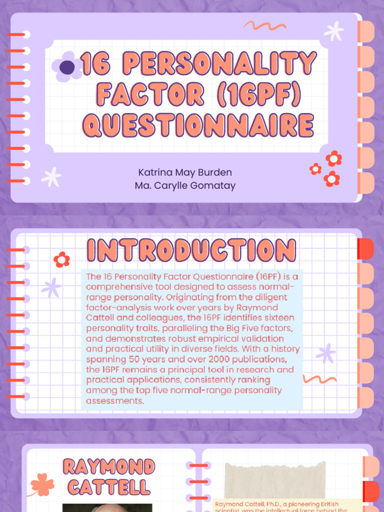 16PF Questionnaire Scoring Guide | PDF | Psychometrics | Psychological ...
