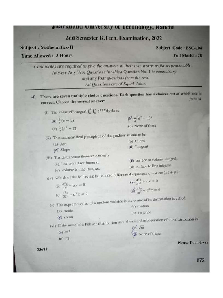 2nd Sem Pyqs 2022 | PDF
