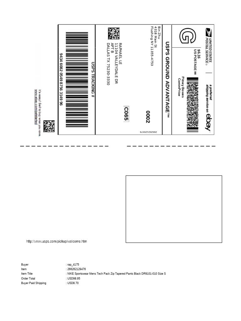 Ebay Label | PDF | United States Postal Service | Written Communication