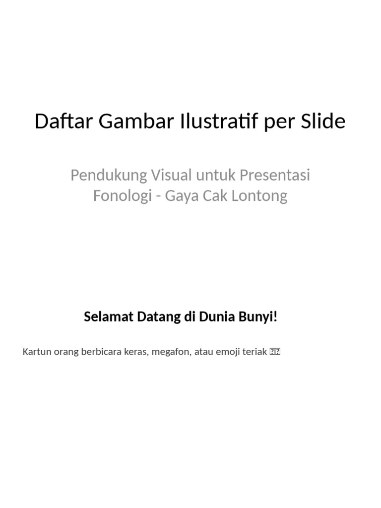 Daftar Gambar Visual Fonologi | PDF