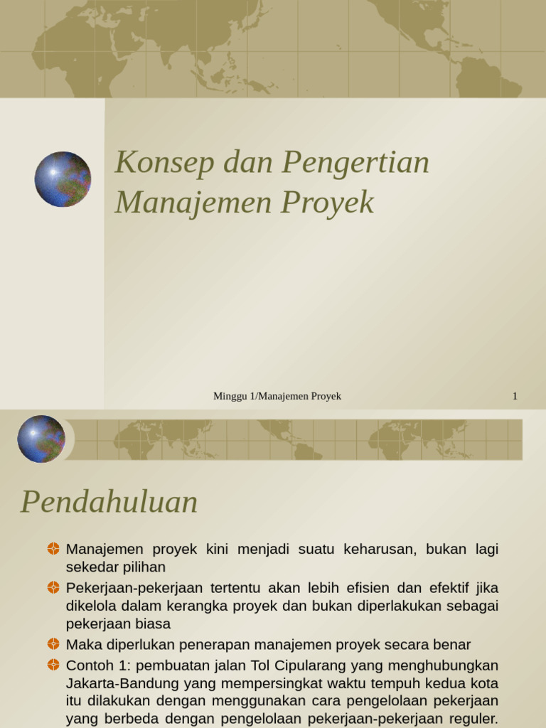 Part 1. Konsep Dan Pengertian Manajemen Proyek | PDF
