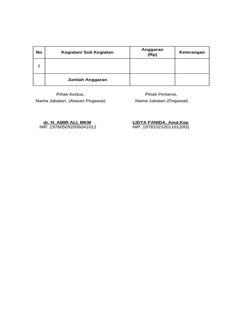 Format Jankin Perubahan Tahun 2024 Bawah Lidya | PDF