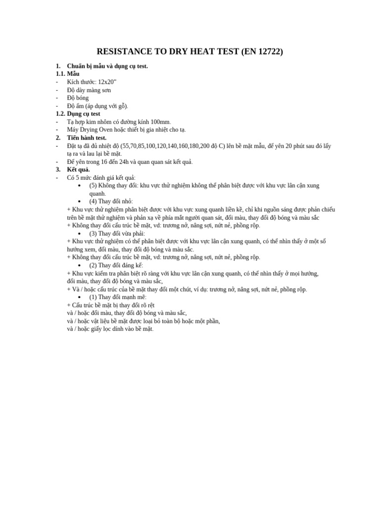 Resistance To Dry Heat Test | PDF