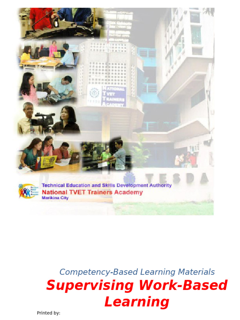 Supervise Work-Based Training | PDF | Apprenticeship | Vocational Education