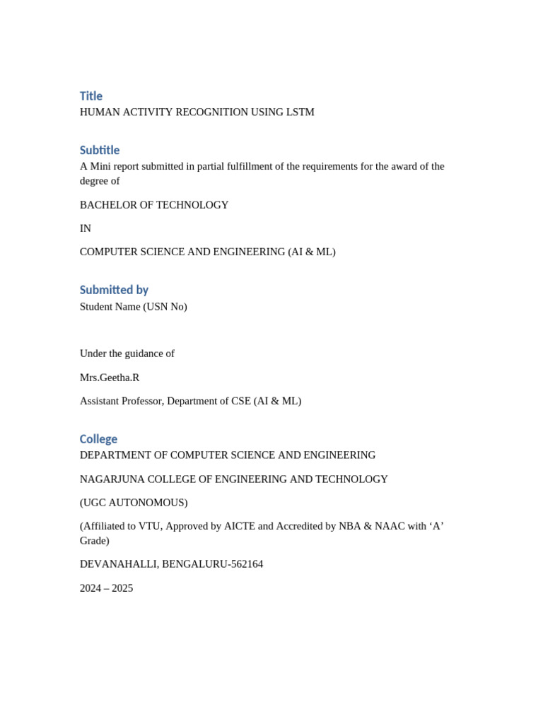 Human Activity Recognition LSTM Report | PDF | Deep Learning | Wearable Technology