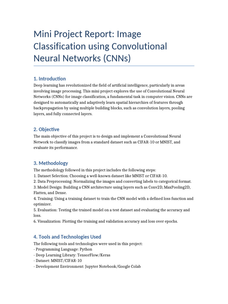 Deep Learning Mini Project Report | PDF | Deep Learning | Artificial ...