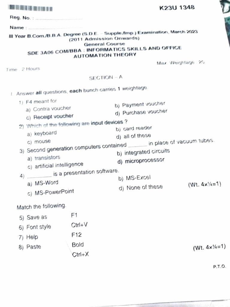 Informatics and Skills and Office Automation | PDF | Office Equipment ...
