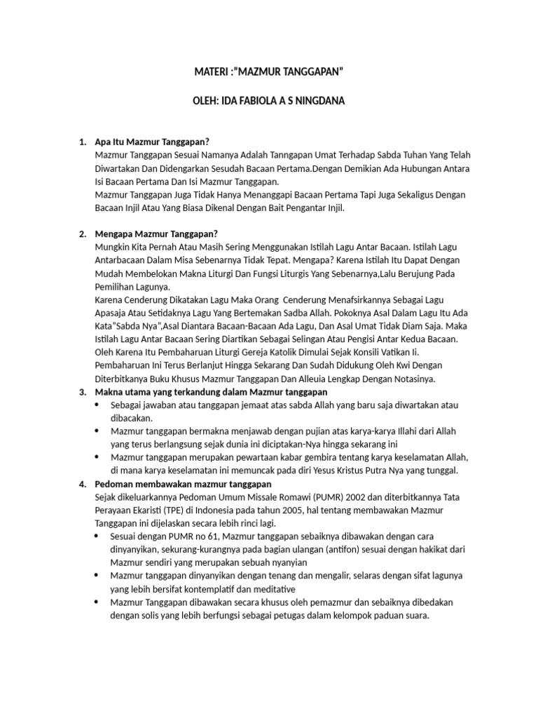 Materi Mazmur Fix | PDF