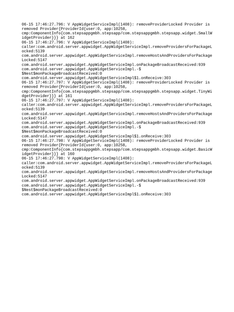 Appwidget History Log0 | PDF