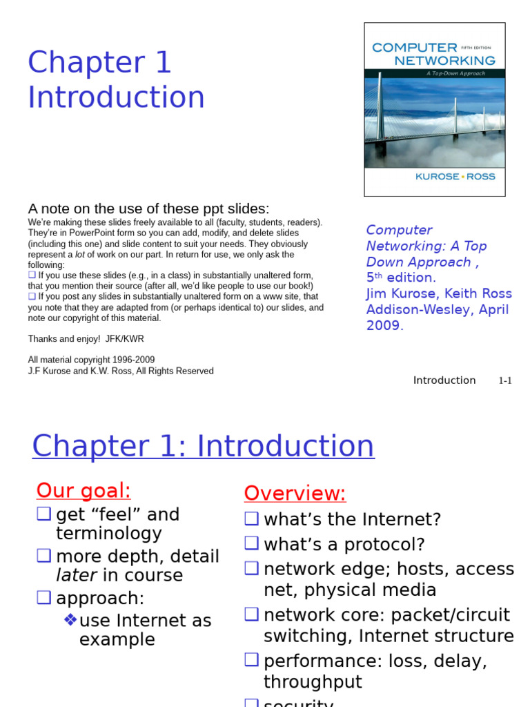 Chapter1 5th April2009 | PDF | Computer Network | Internet Protocol Suite