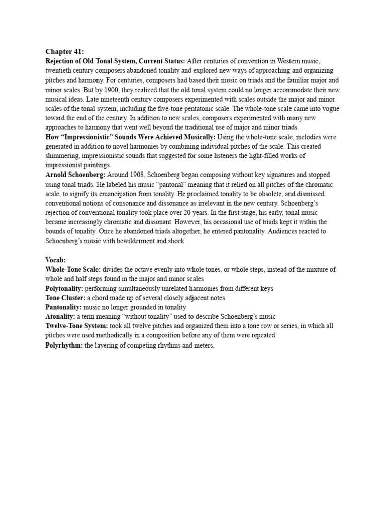 Evolution of Tonality in 20th Century Music | PDF | Harmony | Scale (Music)