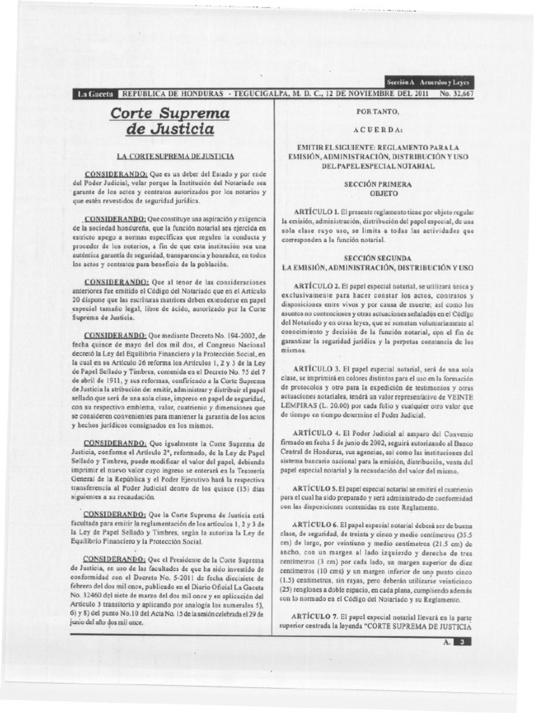 Reglamento Papel Notarial | PDF