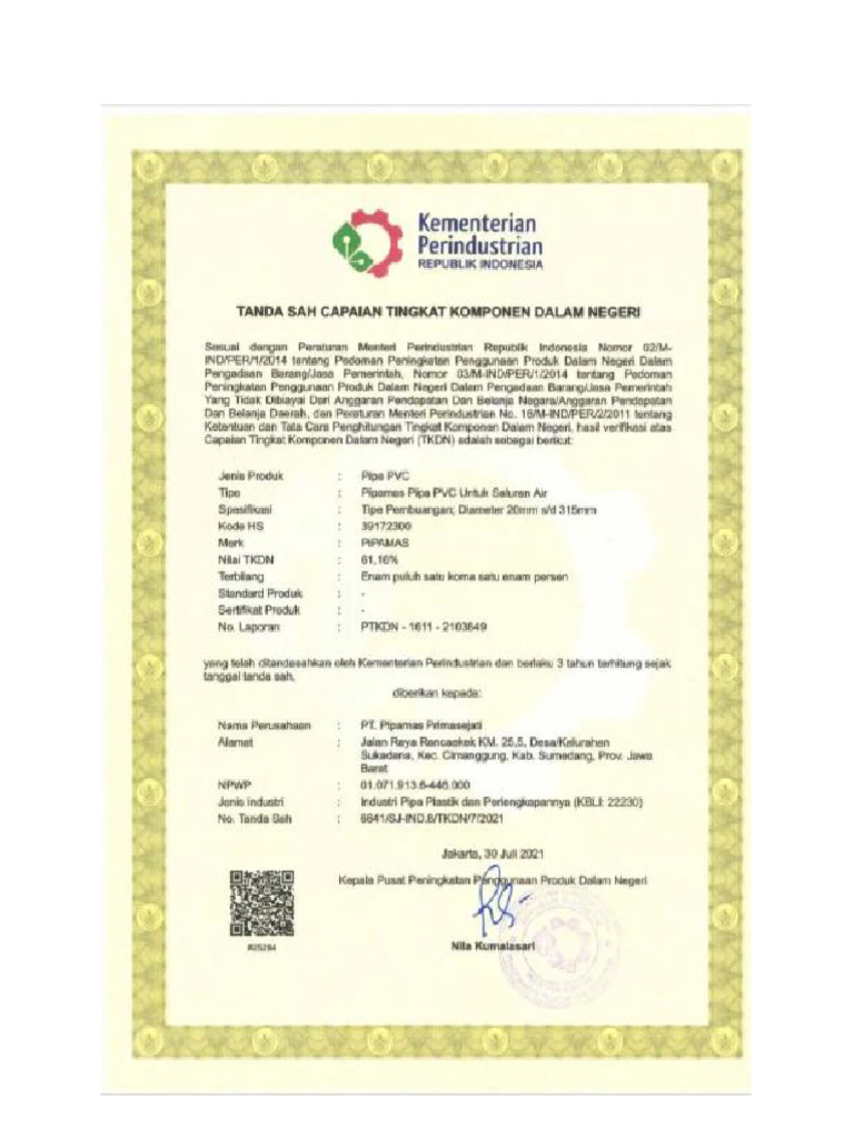 TKDN Pipamas PVC | PDF