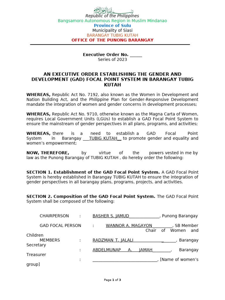 Eo Gad Focal Point System | PDF | Government