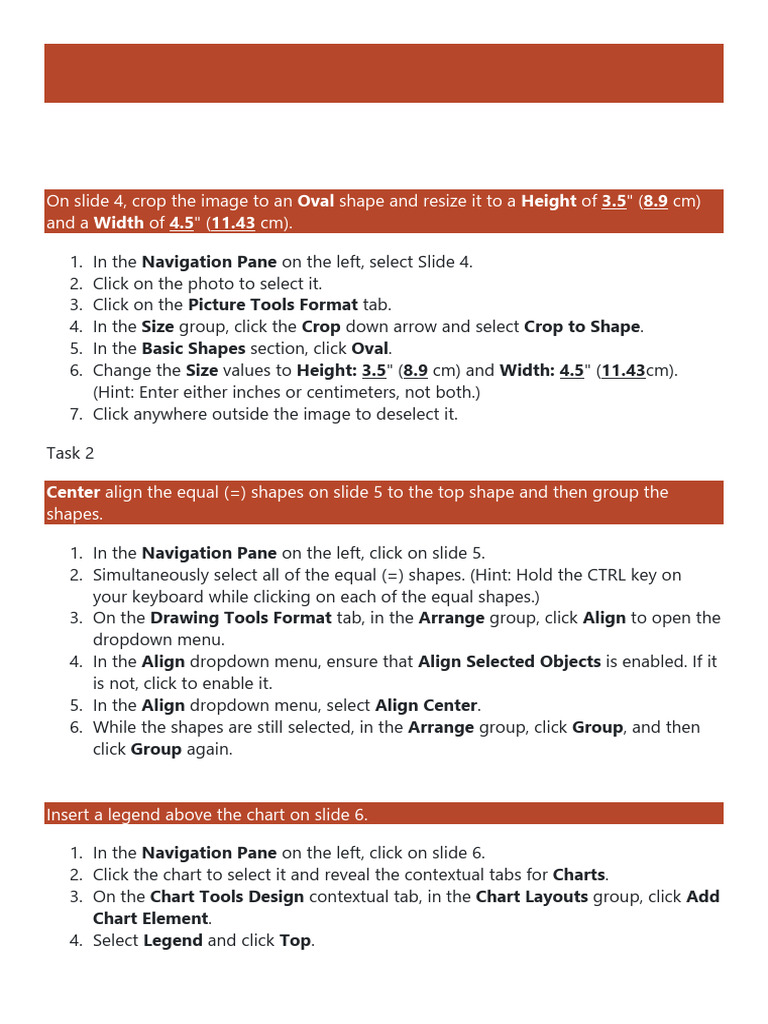GMETRIX PowerPoint Exam 2 Tasks | PDF | Cursor (User Interface) | Computing