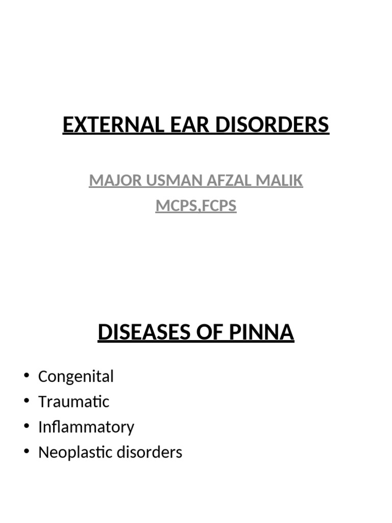 External Ear Disorders | PDF | Ear | Human Nose