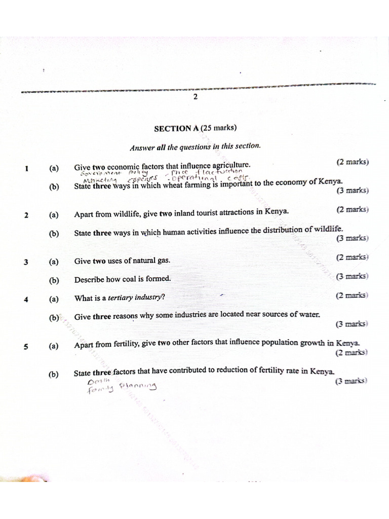 Geography PP2 Kcse 2024 | PDF