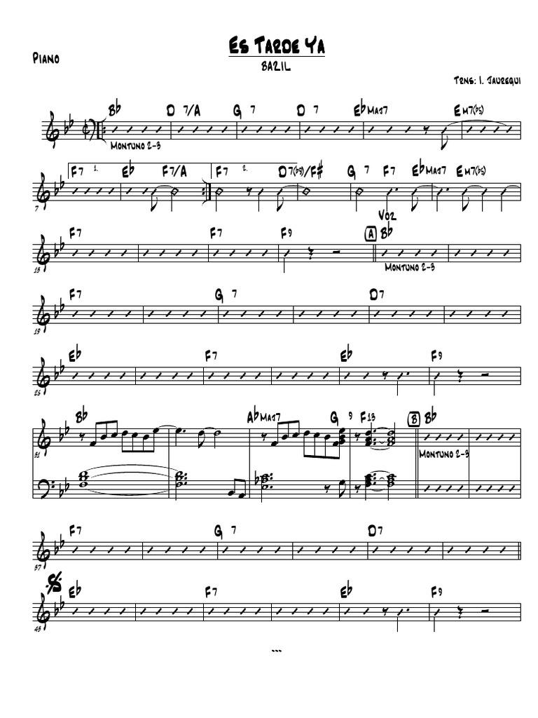 Es Tarde Ya Piano | PDF