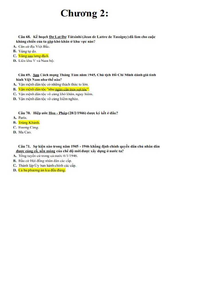 Tong Hop Cau Hoi | PDF