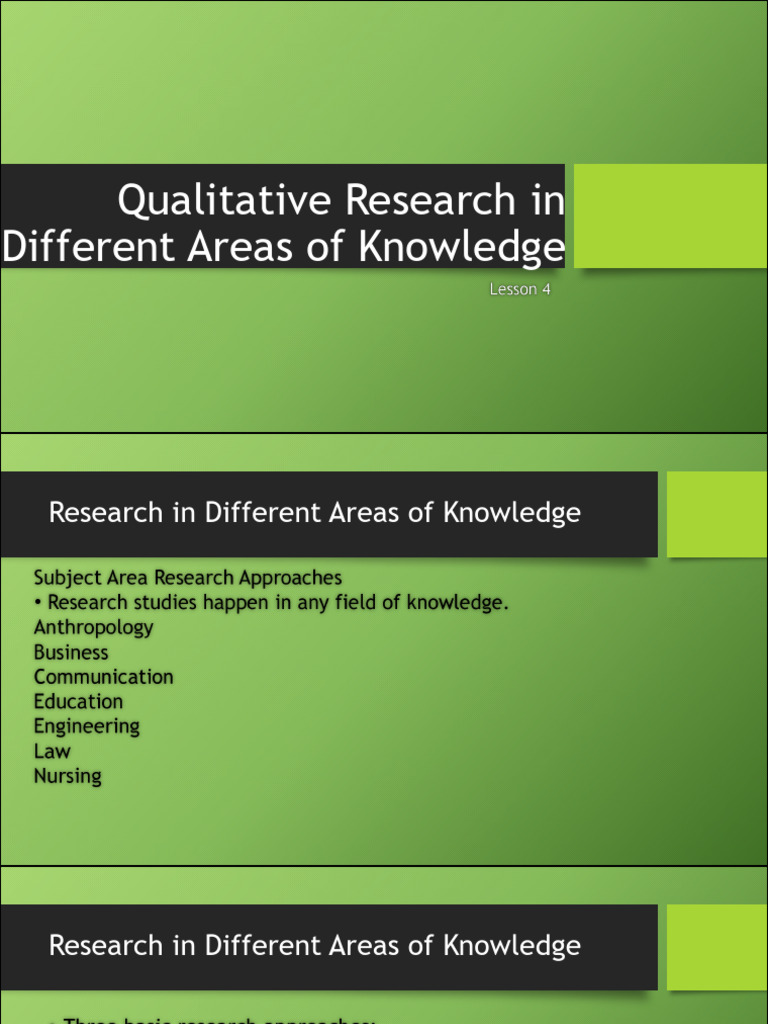 L4Qualitative Research in Different Areas of Knowledge | PDF
