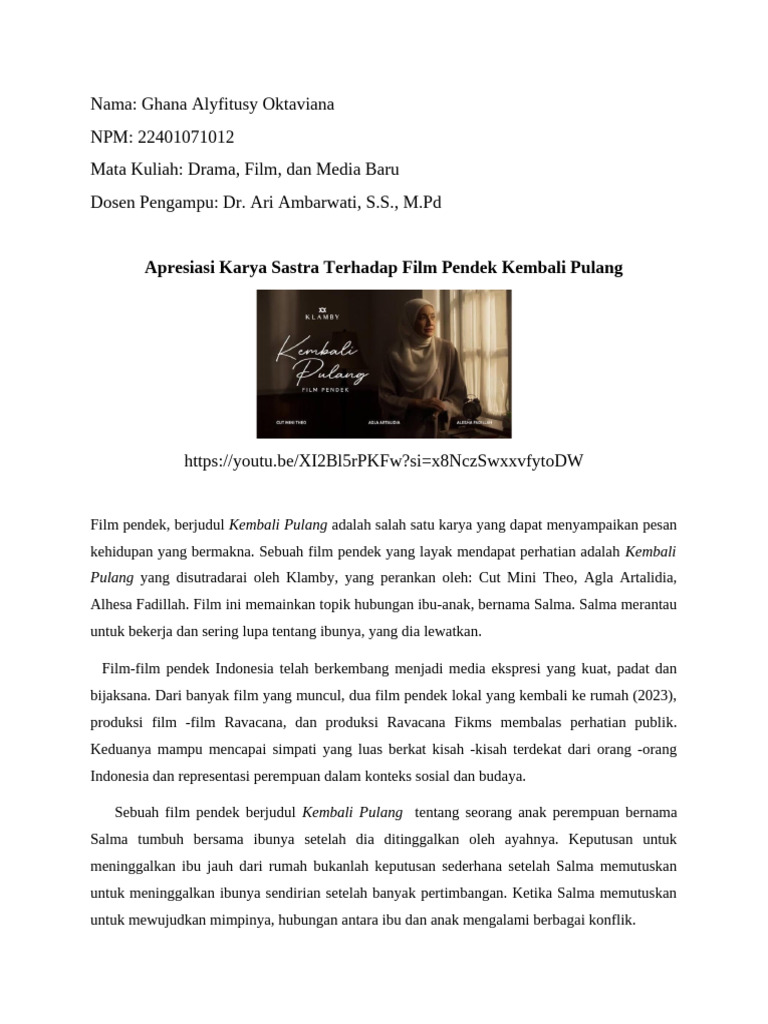 Essai Film Pendek | PDF