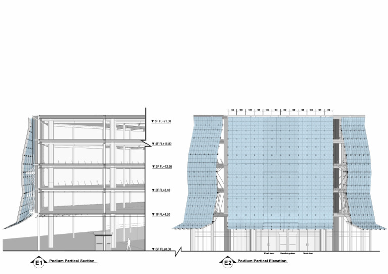 Podium Elevation & Section 2 | PDF