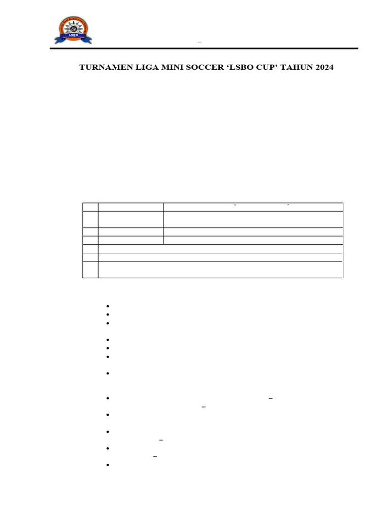 Ketentuan Dan Syarat Peserta Mini Soccer | PDF