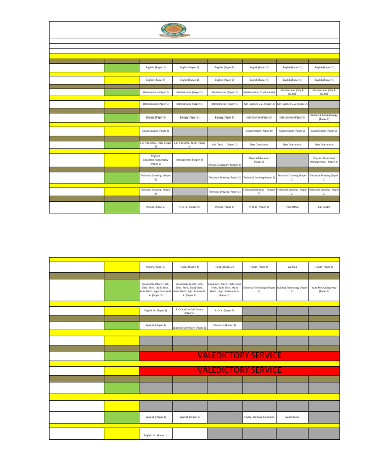 Grade 10 Final Exam Timetable 2025 | PDF | Educational Stages