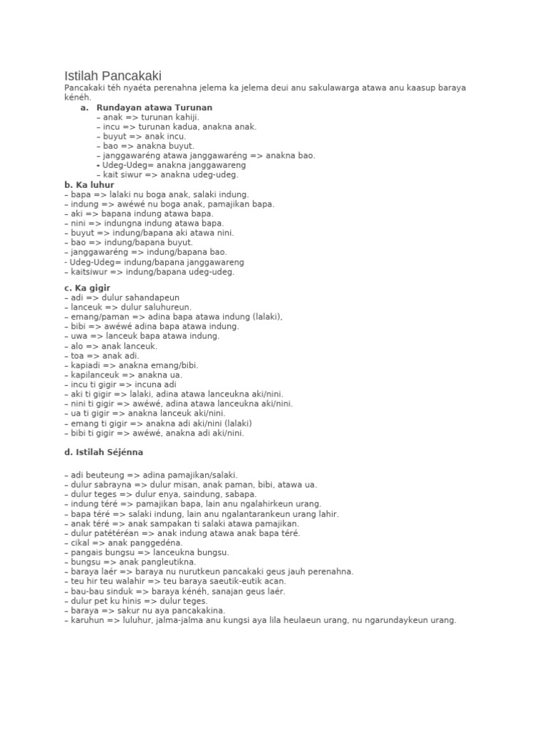 Istilah Pancakaki | PDF