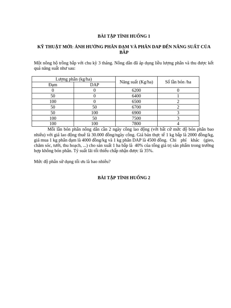 Bai Tap Tinh Huong SV | PDF