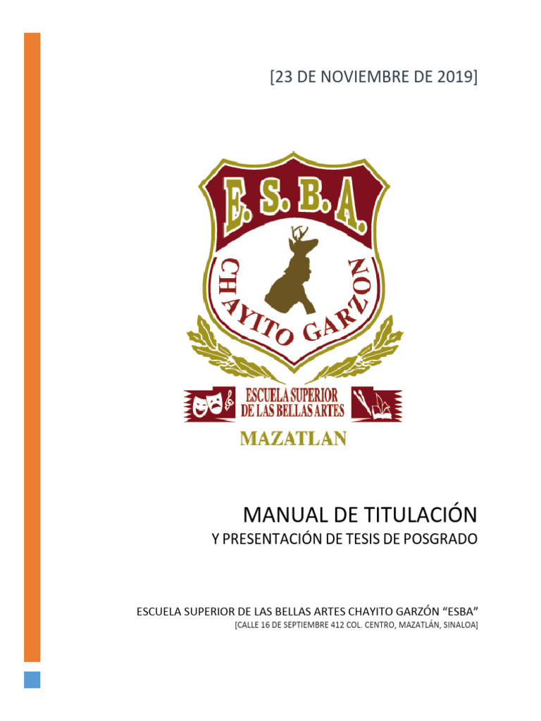 Manual de Titulación de Posgrado ESBA | PDF | Tesis | Datos
