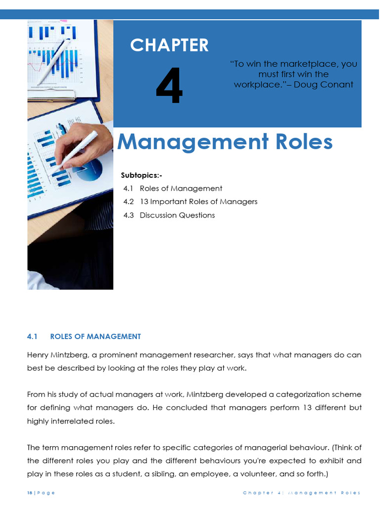 Chapter 4 - Management Roles | PDF | Psychology | Business