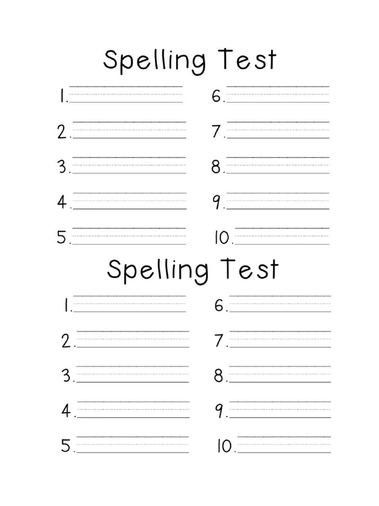 Spelling Test | PDF