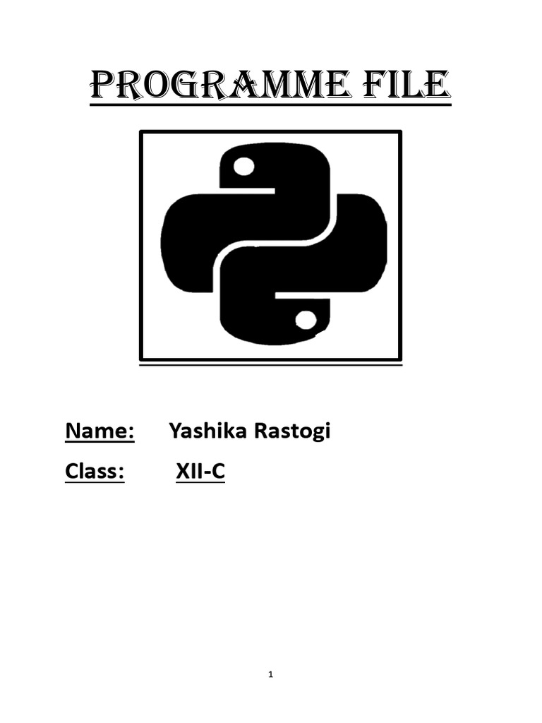 Yashika Rastogi Programme File | PDF | Numbers | Databases