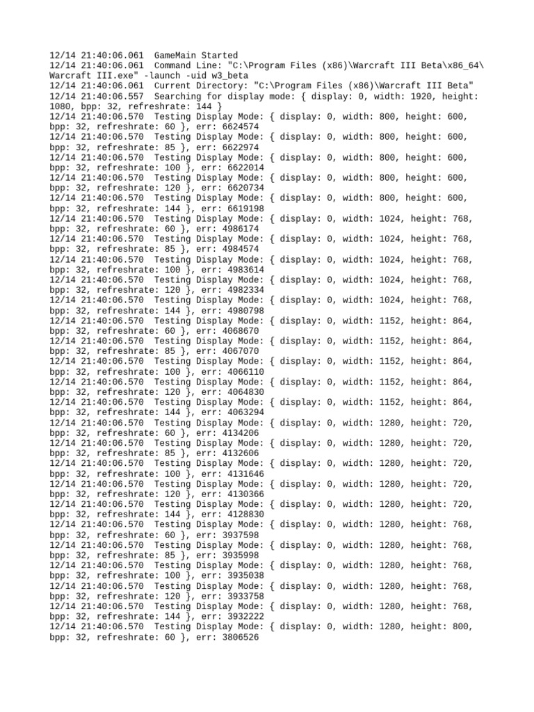 War3Log | PDF | Operating System Families | Computing