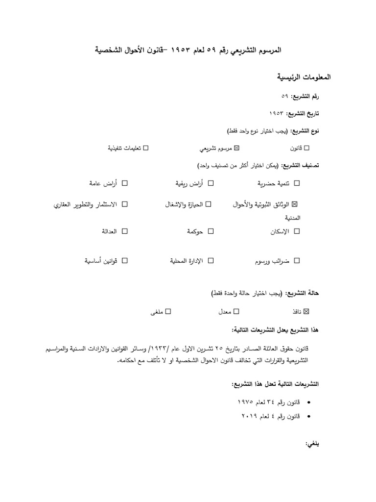 Syria Personal Status Law - AR | PDF
