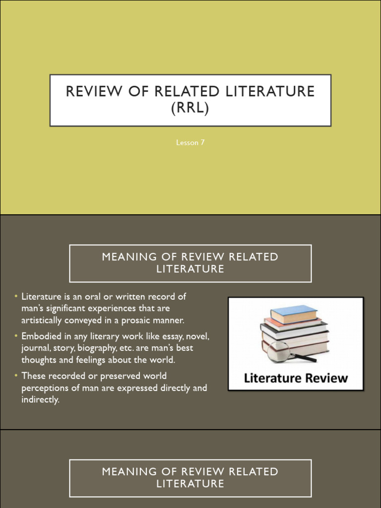 L7Review of Related Literature (RRL) | PDF | Systematic Review | Knowledge